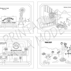 Route 66 Printable Coloring Book | 27 Coloring Pages | Instant Download ...