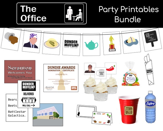 The Office Party Pack Printables Bundle Digital Files Only - Etsy
