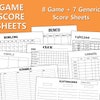 Game Score Card Refills | Set of 15 | Printable PDF File Only | Instant ...