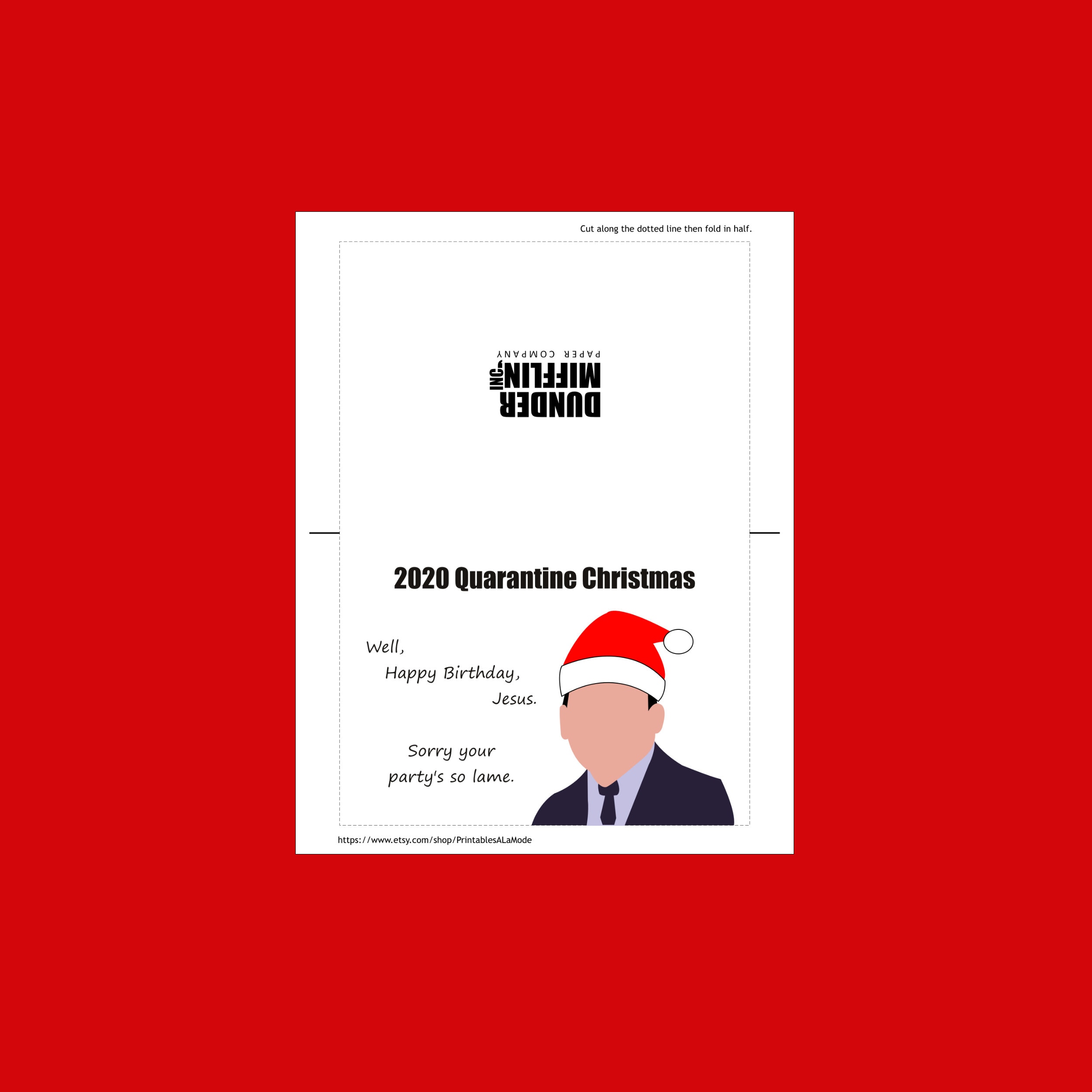 The Office Christmas Cards Set of 11 Printable Cards Blank - Etsy