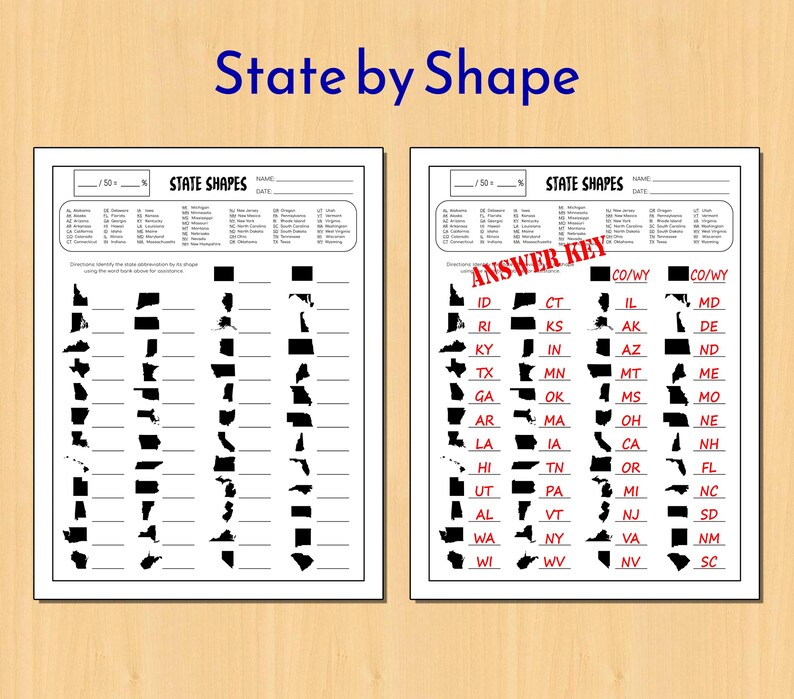 USA States and Capitals | Minimalist Quiz Worksheets, Flash Cards ...