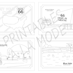 Route 66 Printable Coloring Book | 27 Coloring Pages | Instant Download ...