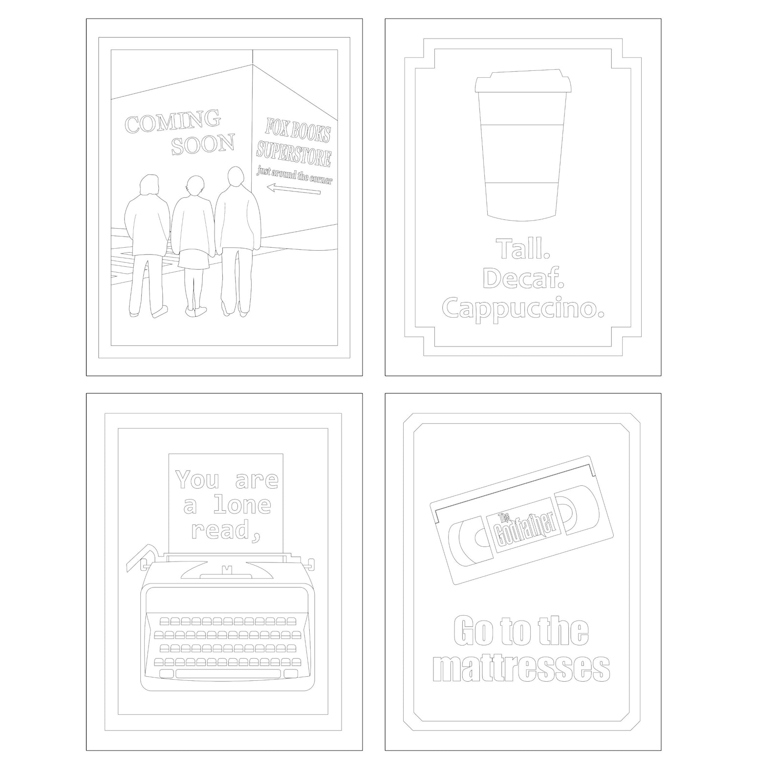 You've Got Mail Printable Coloring Book | 20 Coloring Pages | Instant ...