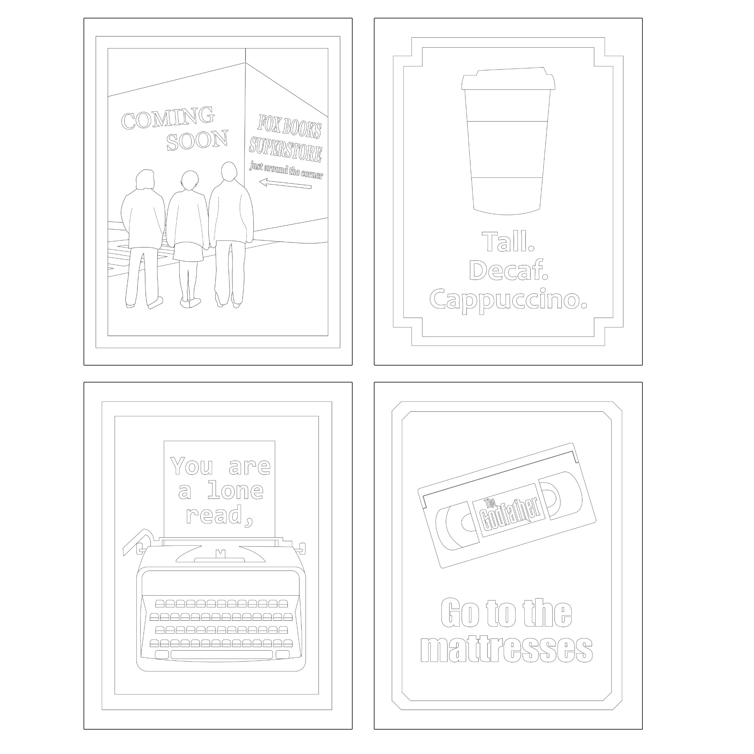 You've Got Mail Printable Coloring Book | 20 Coloring Pages | Instant ...
