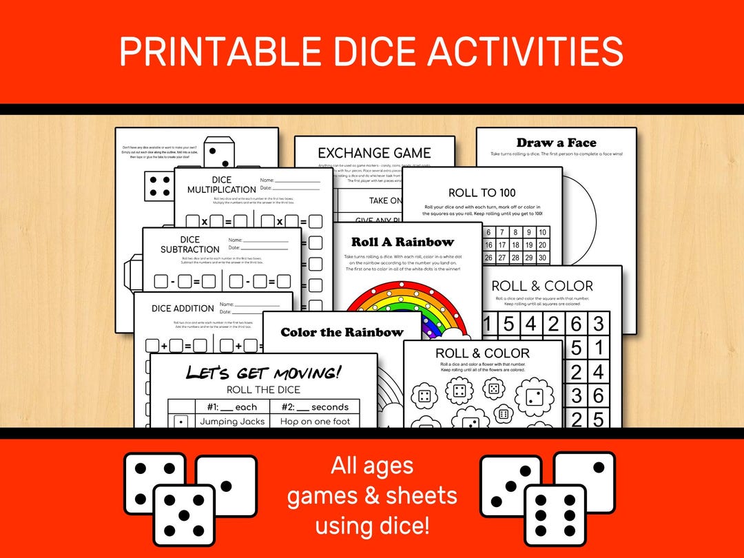 Printable Dice Games & Activities | Rainy Day / Classroom / Homeschool ...