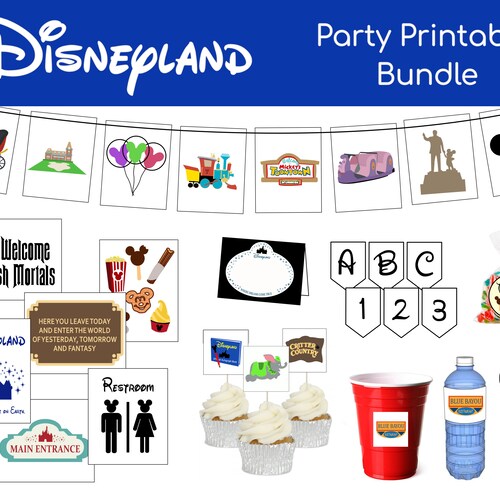 Disneyland Party Pack Printables Bundle Digital Files Only - Etsy