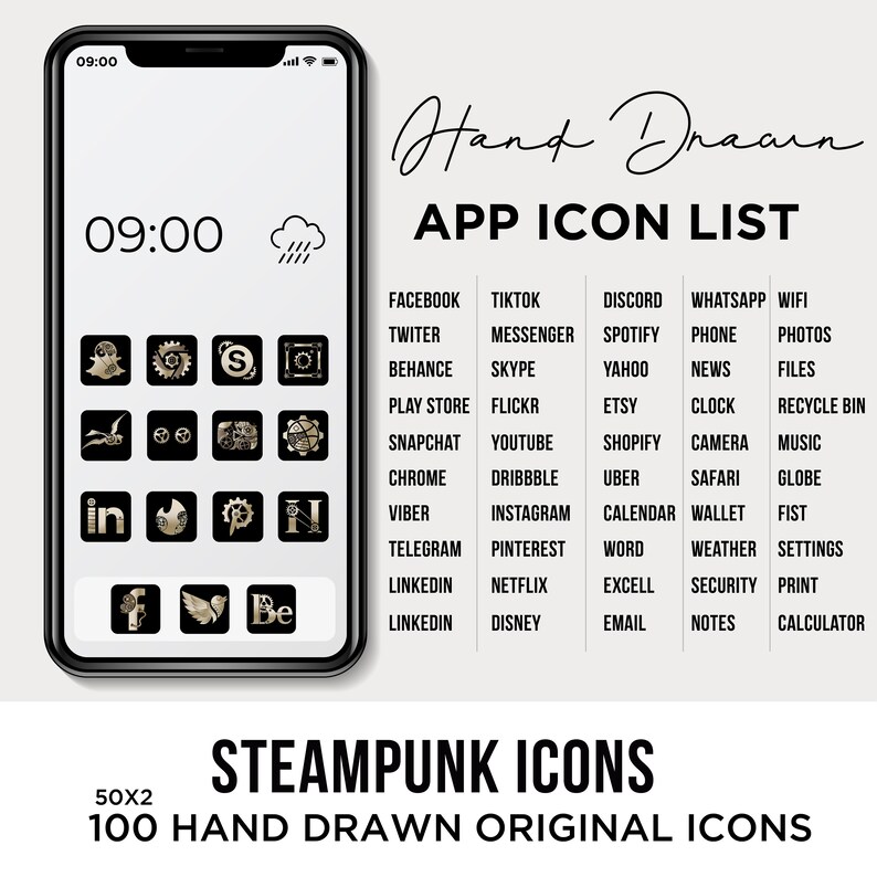 Steampunk Round Icons, iPhone IOS 16 App Icons Pack. Icons for Iphone ...
