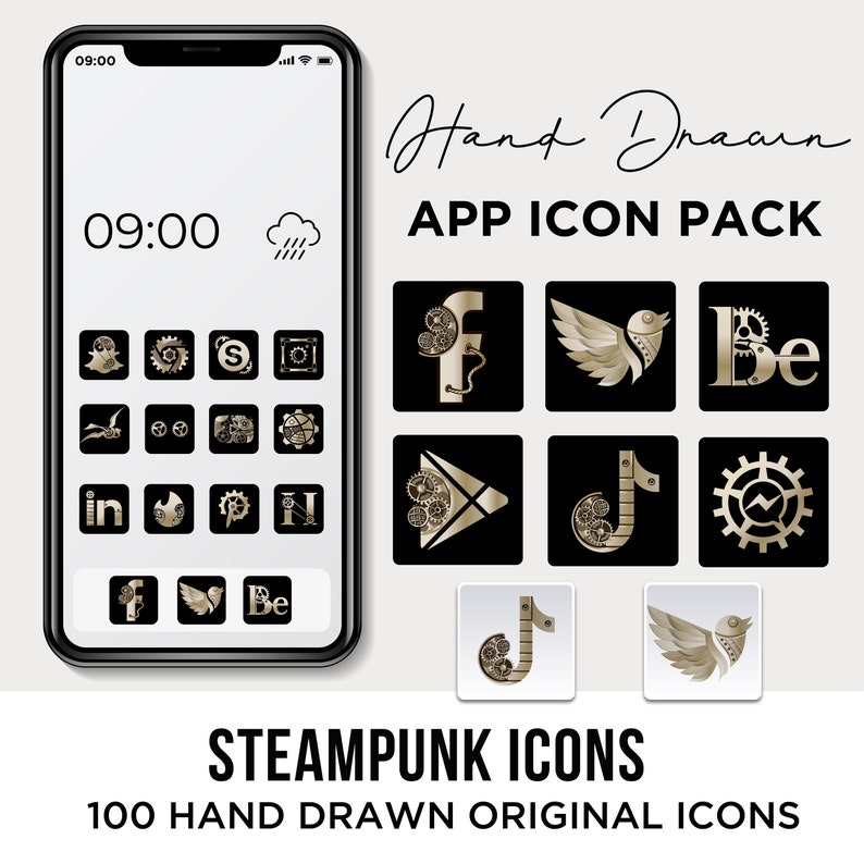 Steampunk Round Icons, iPhone IOS 16 App Icons Pack. Icons for Iphone ...