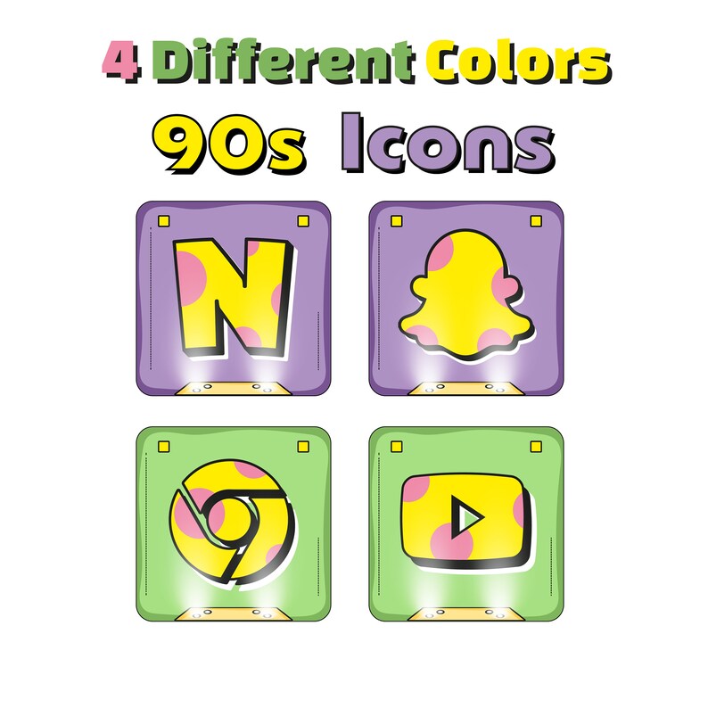 90's App Icons, Retro App Icon Pack, Ios 15 16 , Vintage Aesthetic App ...