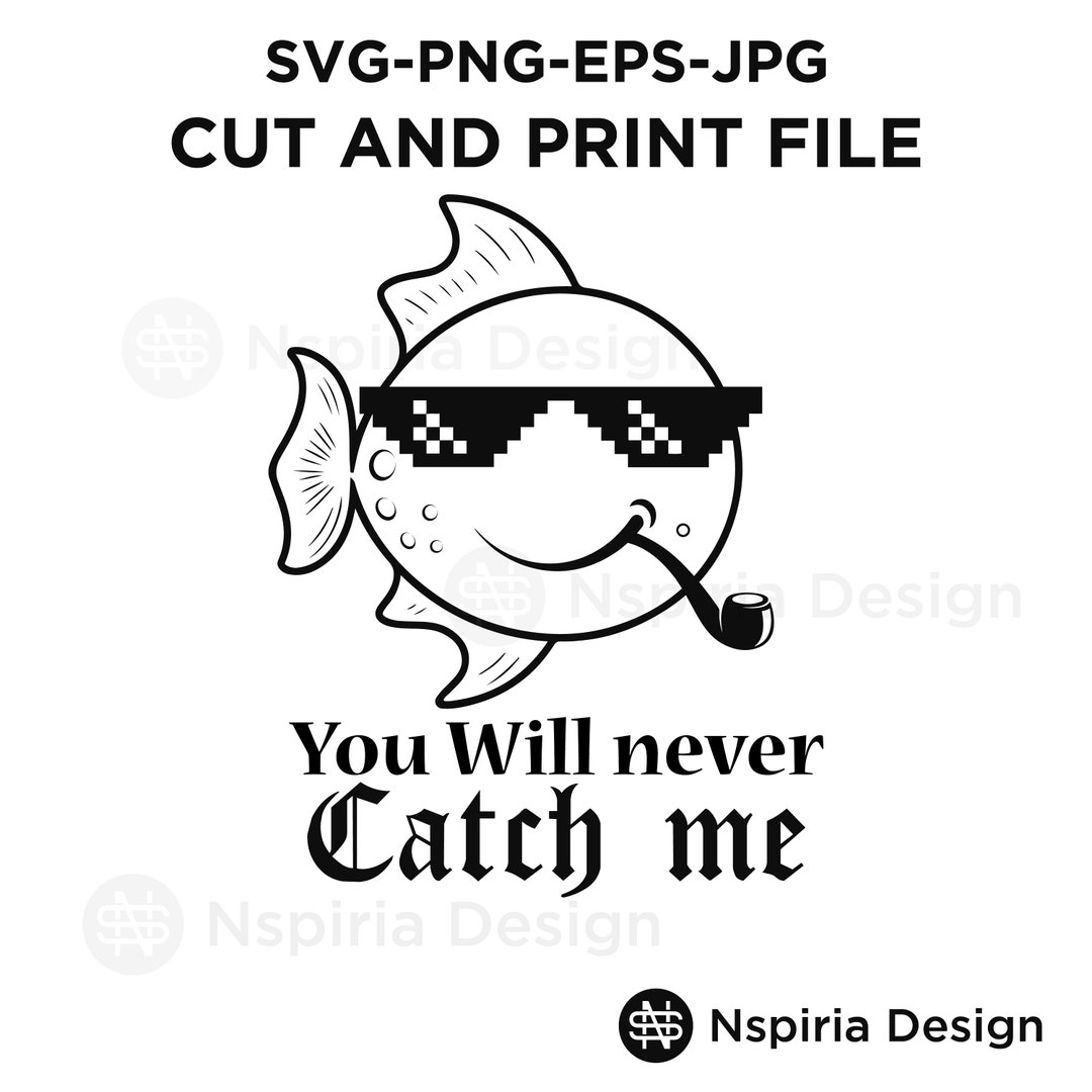 Pesca svg, Thug Life Fish, Funny Fish SVG, Fish svg, png, jpeg ...