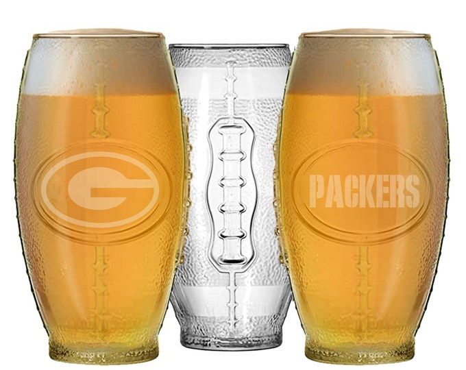 Green Bay Packers Glass-football Shaped Glass-packers Merchandise-gift ...