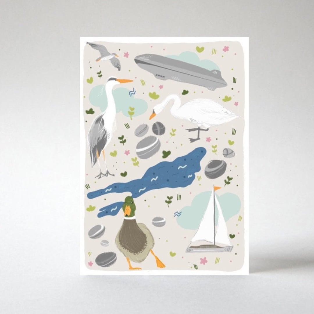 Postcard lake Constance Birds - Etsy