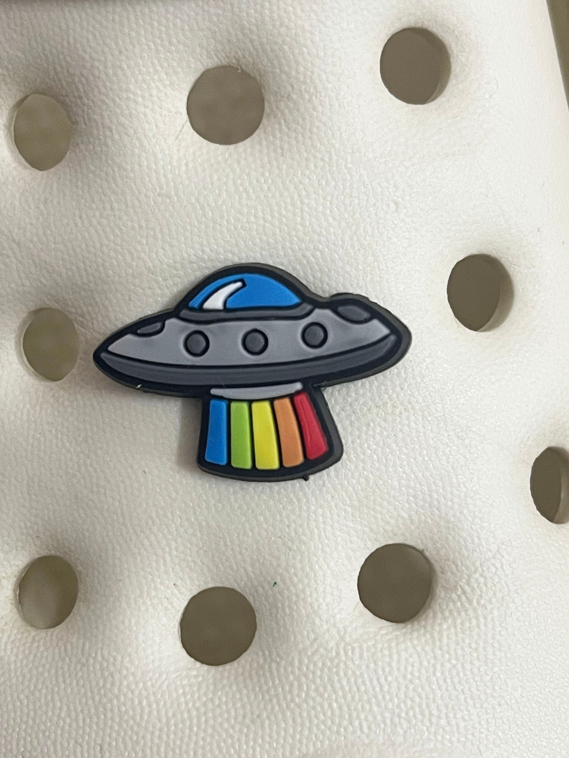 Flying Saucer Croc Shoe Charm, Cute Alien UFO Spaceship Shoe Charm ...