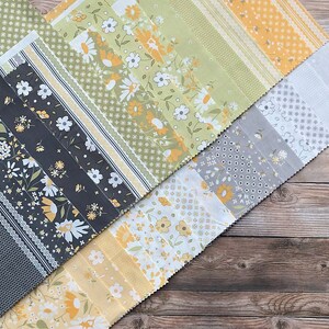 Buttercup & Slate, Charm Pack, Floral Fabric, Corey Yoder, Coriander ...