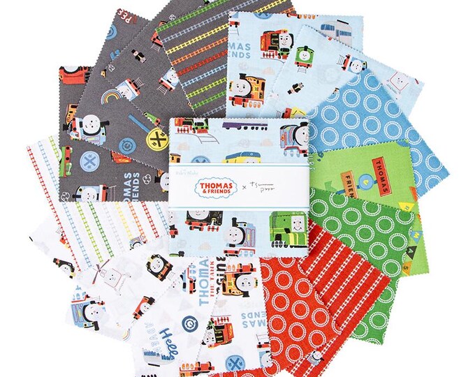 Thomas & Friends Sodor Railway, Charm Pack, Kids Fabric, Riley Blake ...