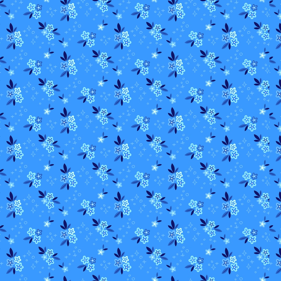 Blue Stitch, Ditzy Blue, Fabric by the 1/2 Yard, Christopher Thompson ...