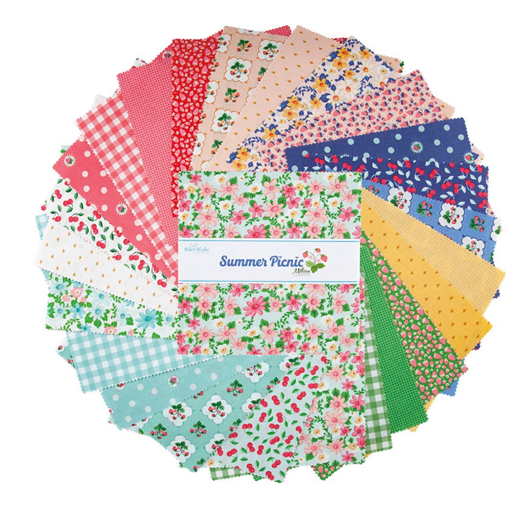 Summer Picnic, Layer Cake, Summer Fabric, Melissa Mortenson, Riley ...