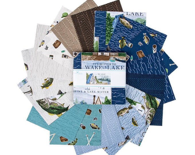 Wake at the Lake, Charm Pack, Tara Reed, Riley Blake Designs, Precut ...