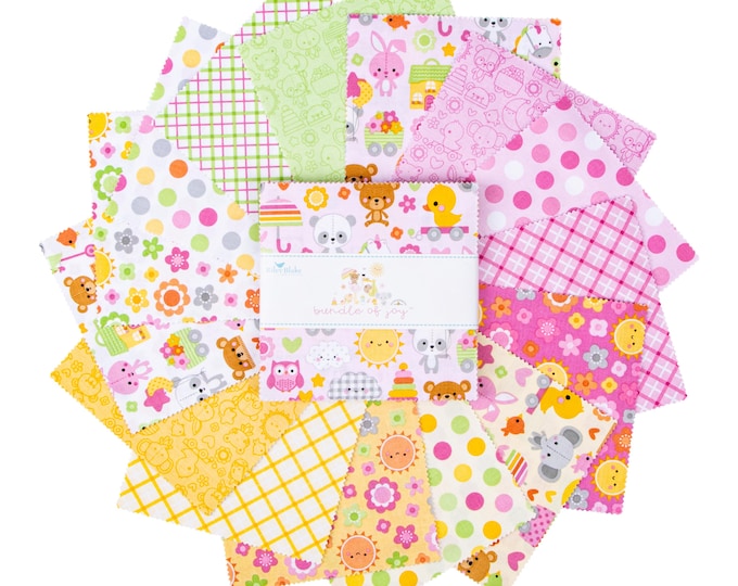 Bundle of Joy, Charm Pack, Baby Girl Fabric, Doodlebug Design, Riley ...