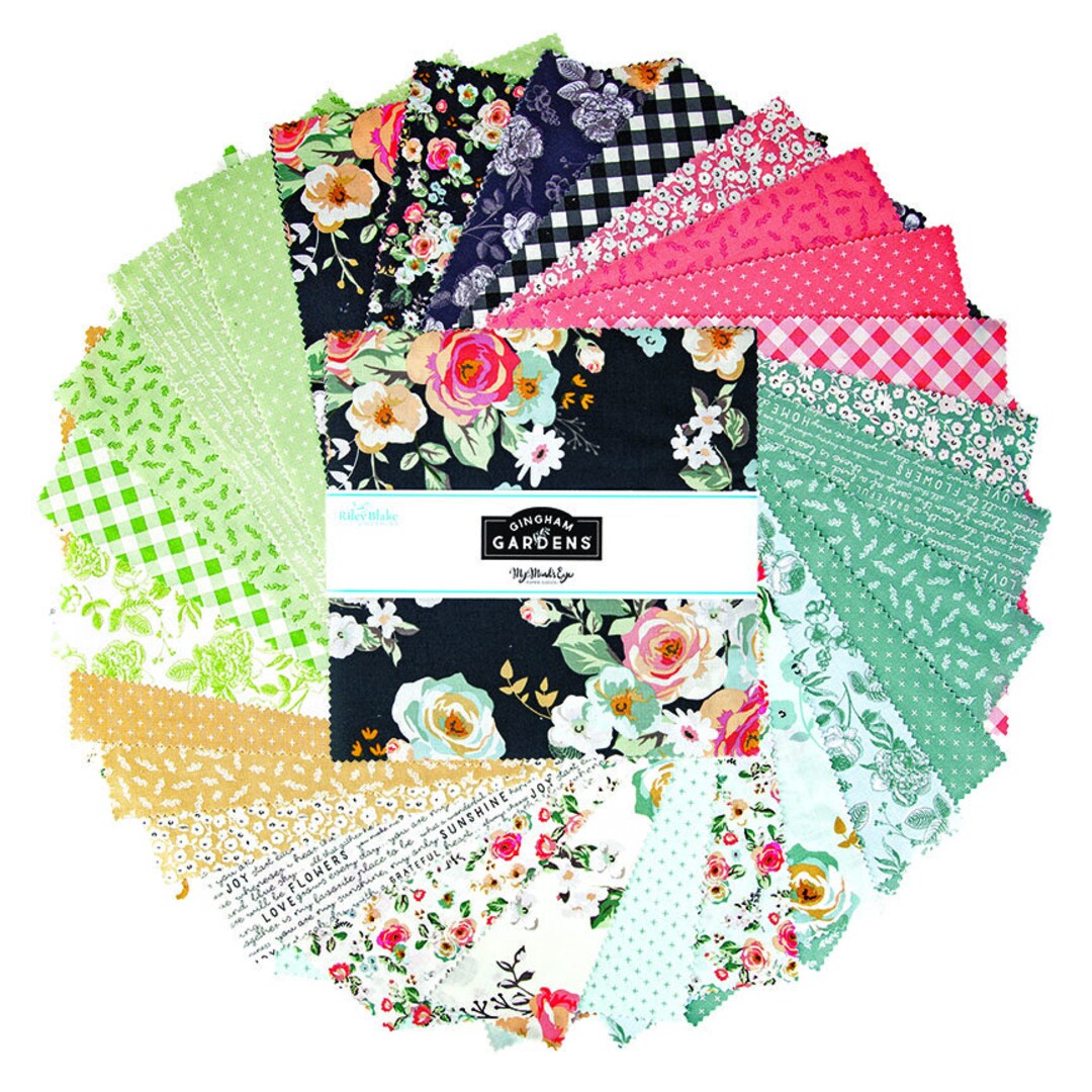 Gingham Gardens, Layer Cake, Spring Fabric, My Minds Eye, Riley Blake ...