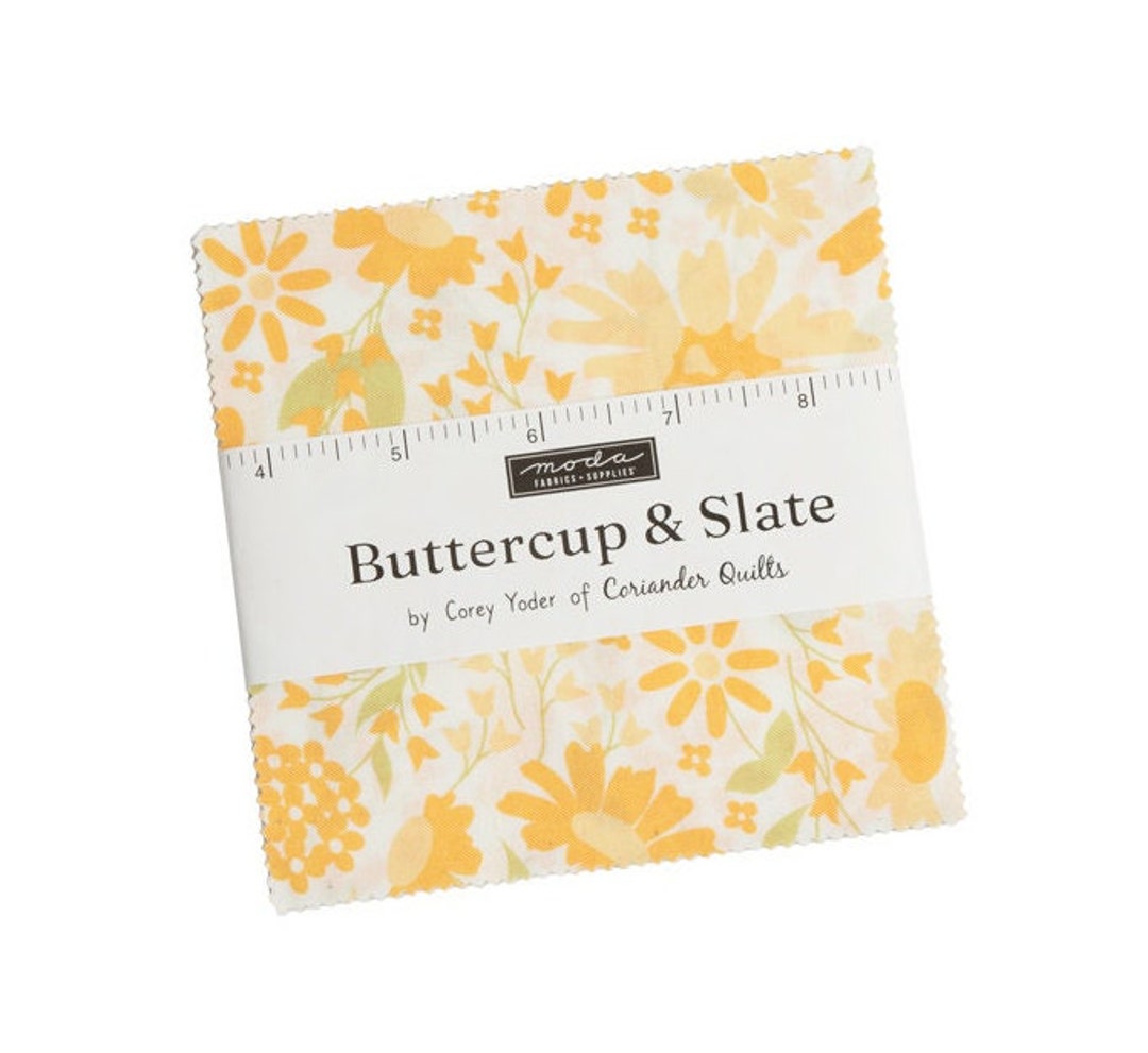 Buttercup & Slate, Charm Pack, Floral Fabric, Corey Yoder, Coriander ...