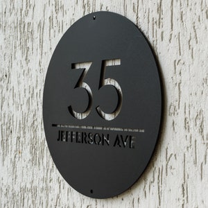House Number Plaque, Modern House Numbers, Metal Address Sign, Address ...
