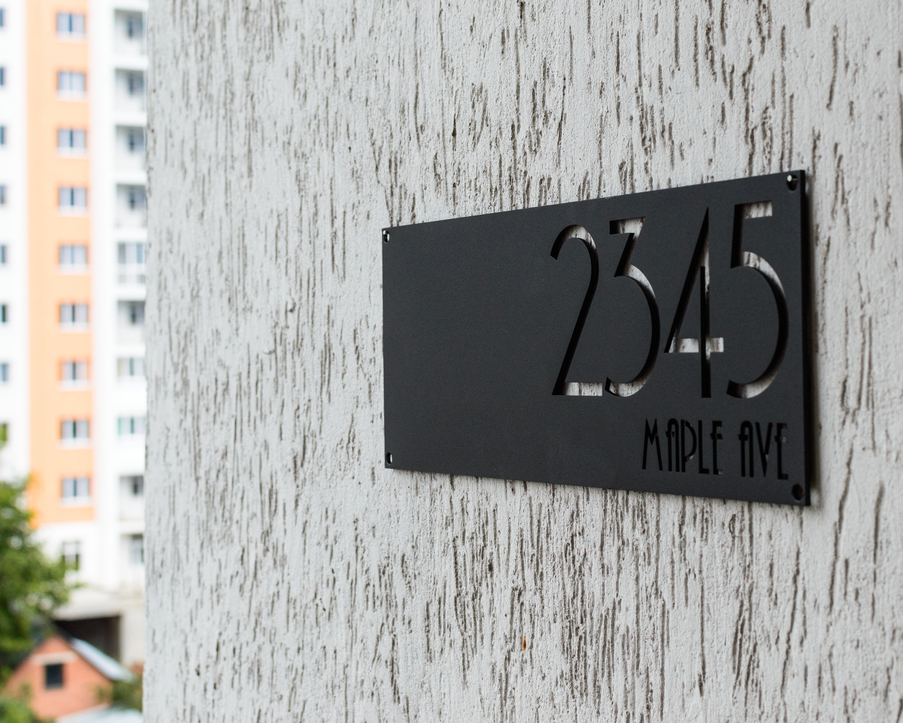 House Number Plaque, Modern House Numbers, Metal Address Sign, Address ...