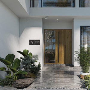 House Number Plaque, Modern House Numbers, Metal Address Sign, Address ...