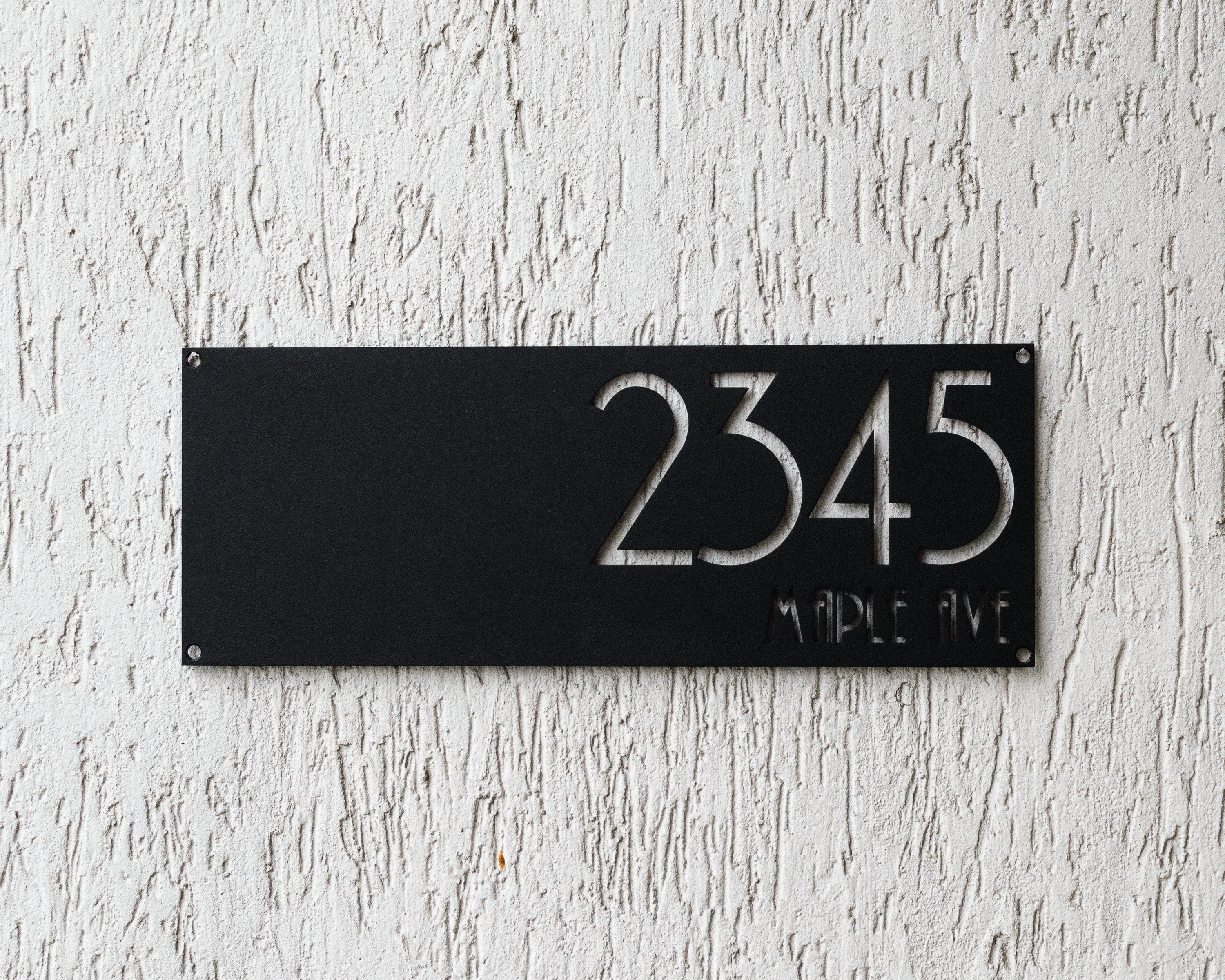 House Number Plaque Modern House Numbers Metal Address Sign | Etsy