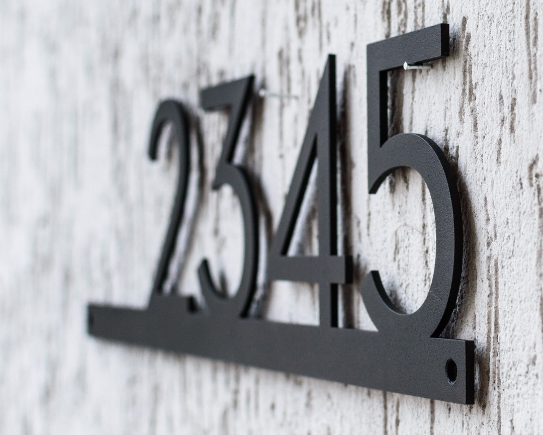 8 Inch Large House Numbers, Custom Metal Address Sign, Modern House ...