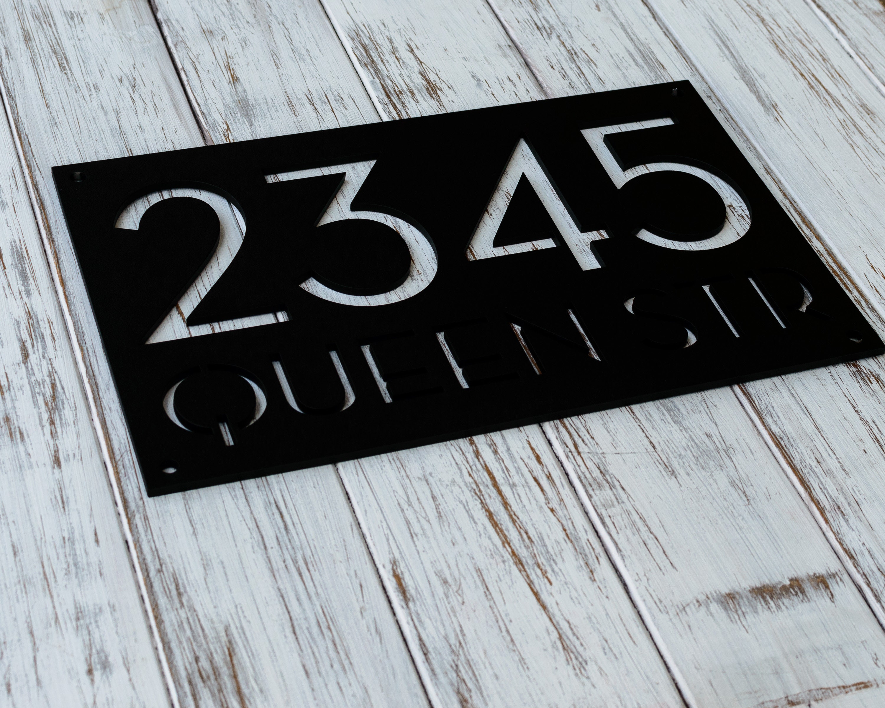 House Number Plaque Modern House Numbers Metal Address Sign | Etsy