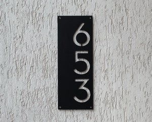 Modern Vertical Herringbone Address Sign - Etsy Canada