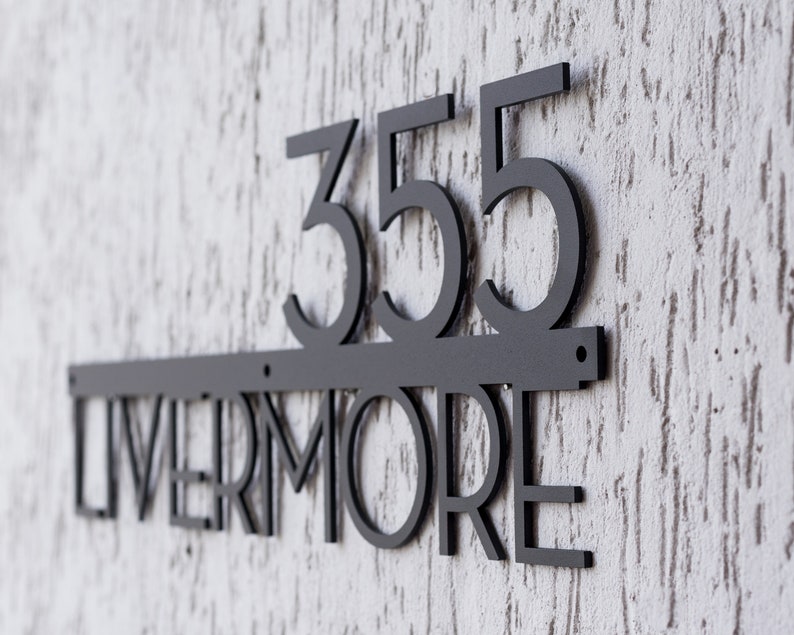 Large house numbers Address plaque Modern address sign for | Etsy