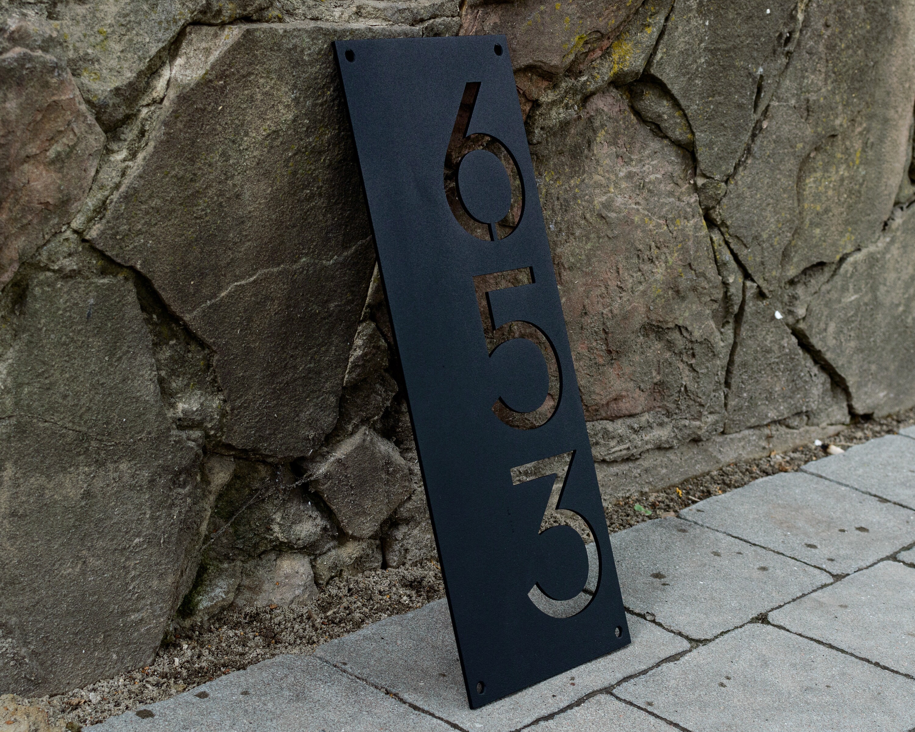 Modern Vertical Metal House Number Sign, Address Plaque - Etsy