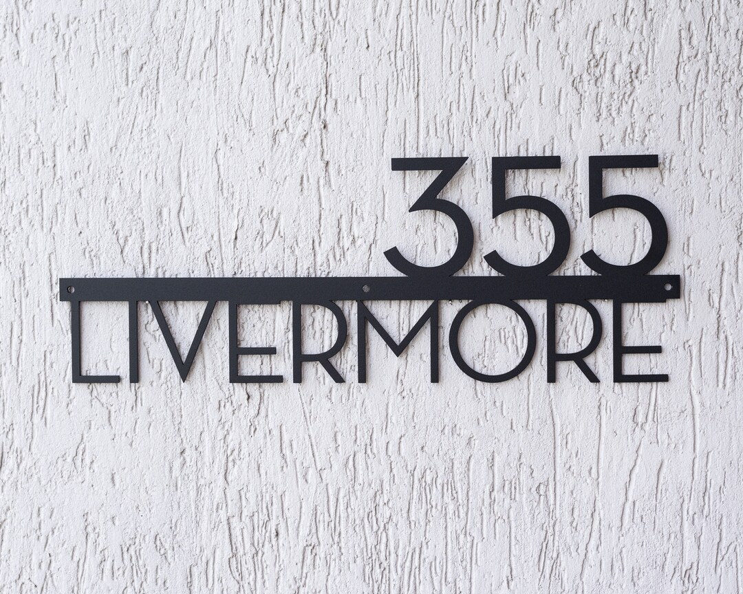 Large House Numbers Address Plaque Modern Address Sign for - Etsy