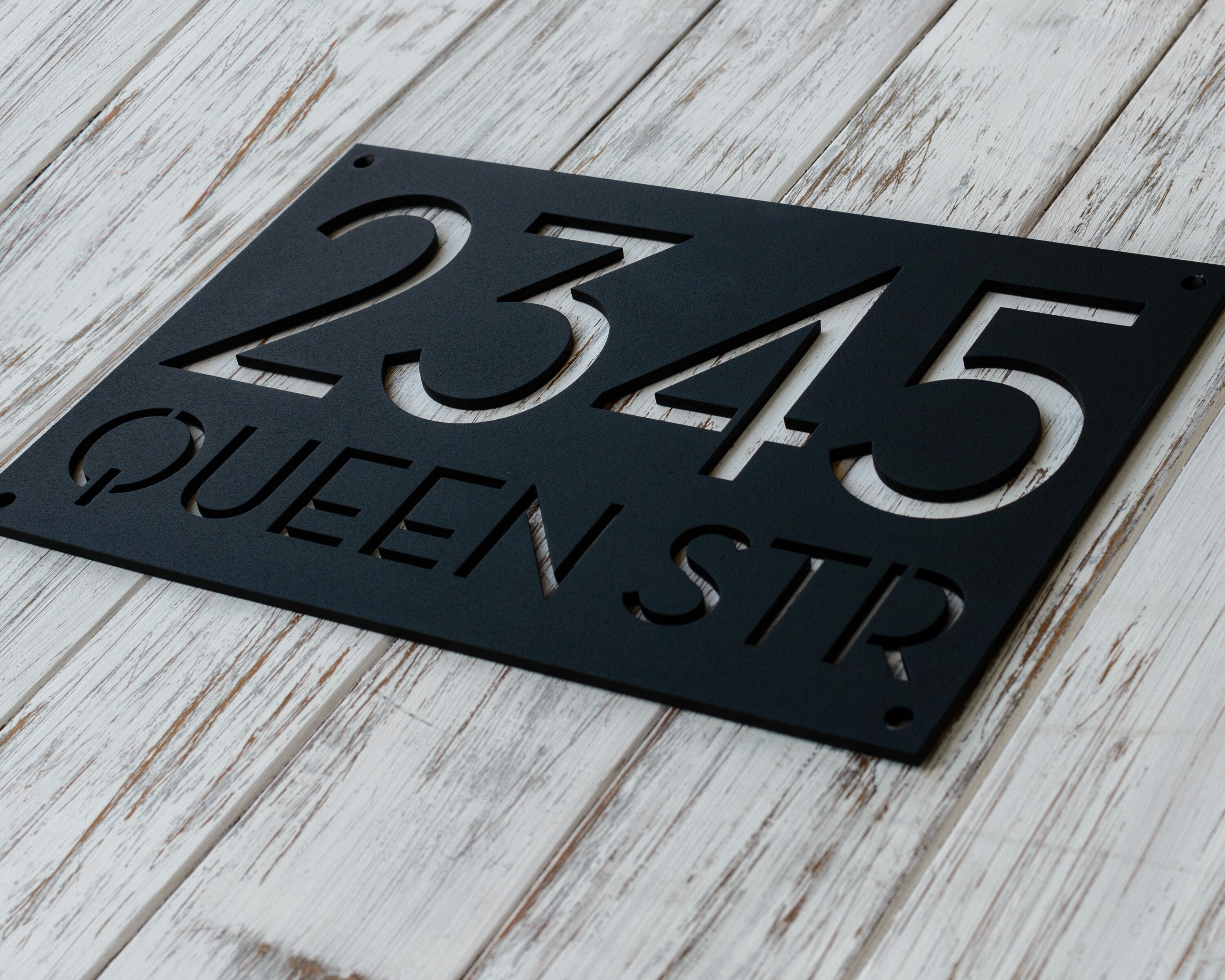 House Number Plaque Modern House Numbers Metal Address Sign | Etsy