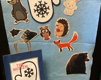 The Mitten Storybook Character Props Felt / Flannel Board / Puppet Set ...