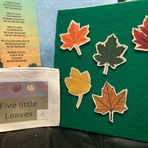 Five Little Leaves Flannel Board Story - Fall Felt Story - Etsy