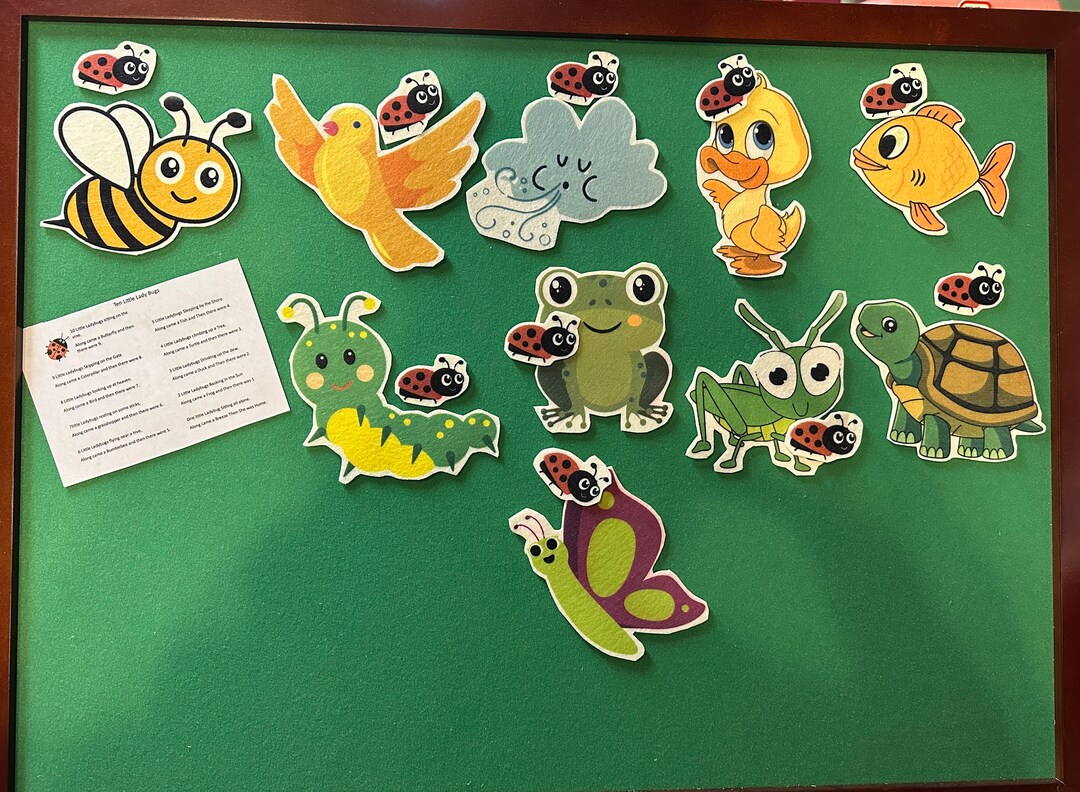 Ten Little Ladybugs Flannel Board Story - Felt Story Ten Little ...