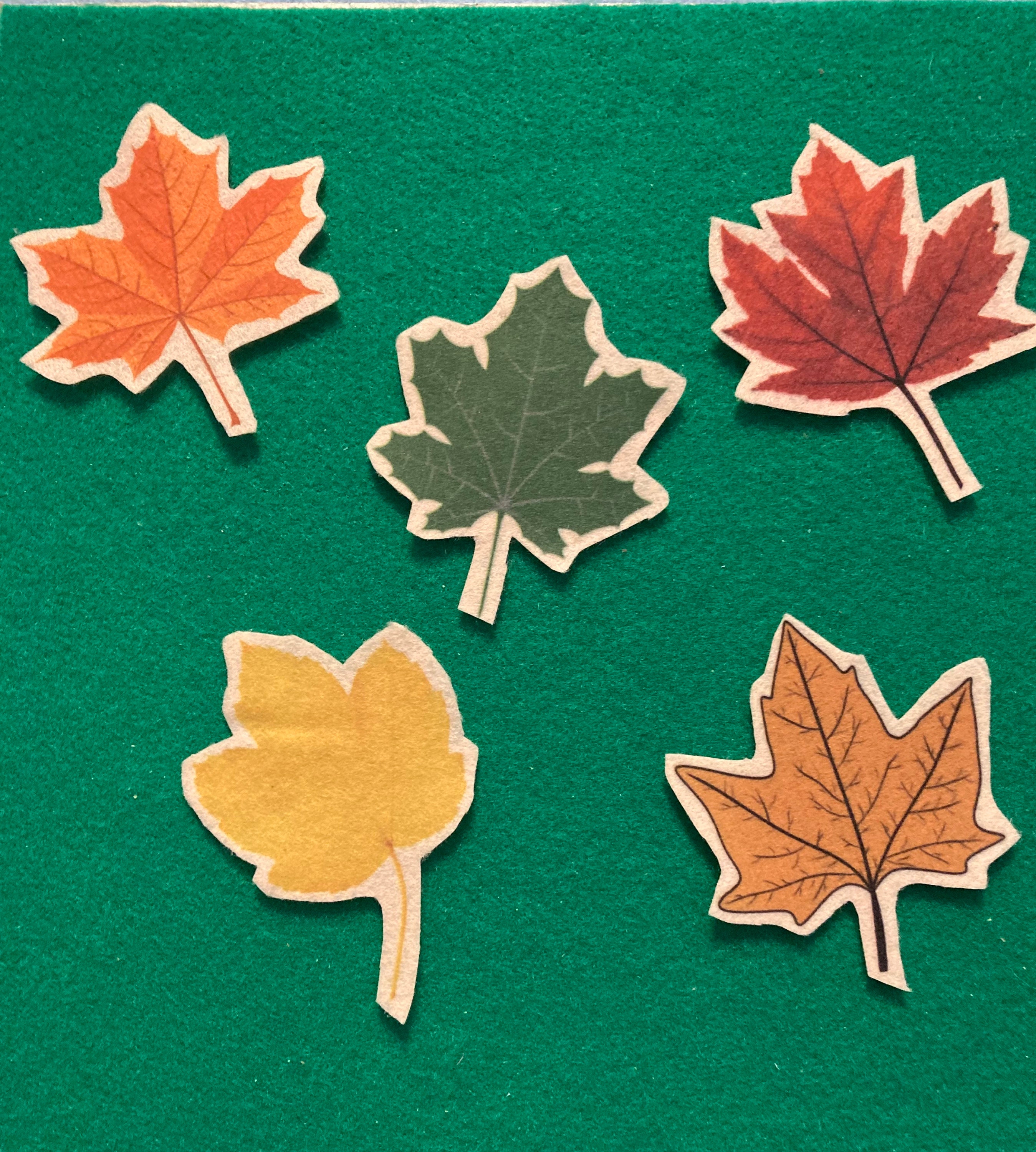 Five Little Leaves Flannel Board Story - Fall Felt Story - Etsy