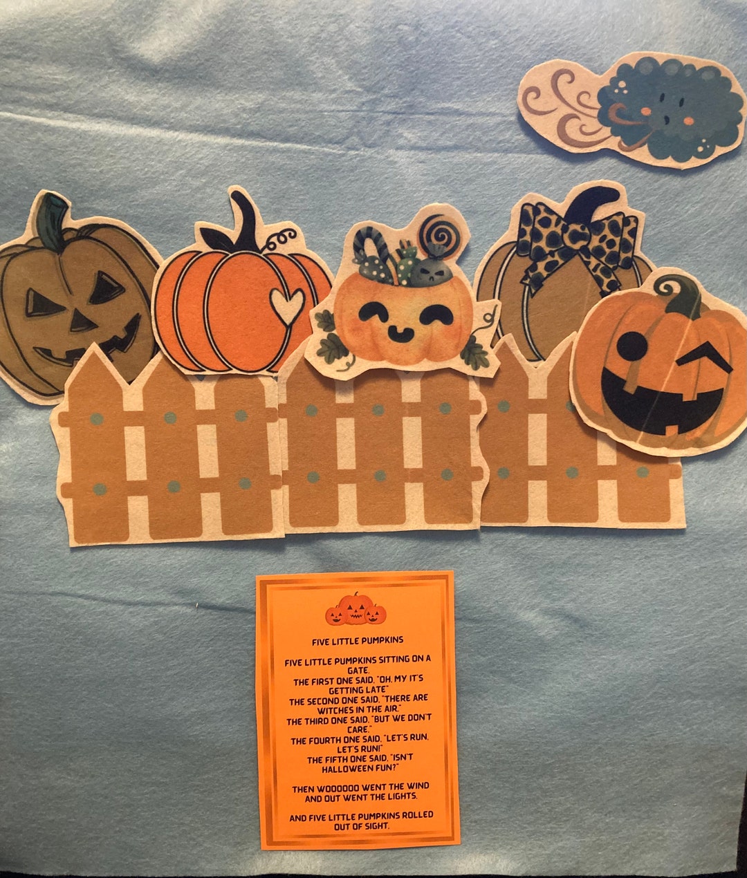 Five Little Pumpkin Flannel Board Story - Etsy