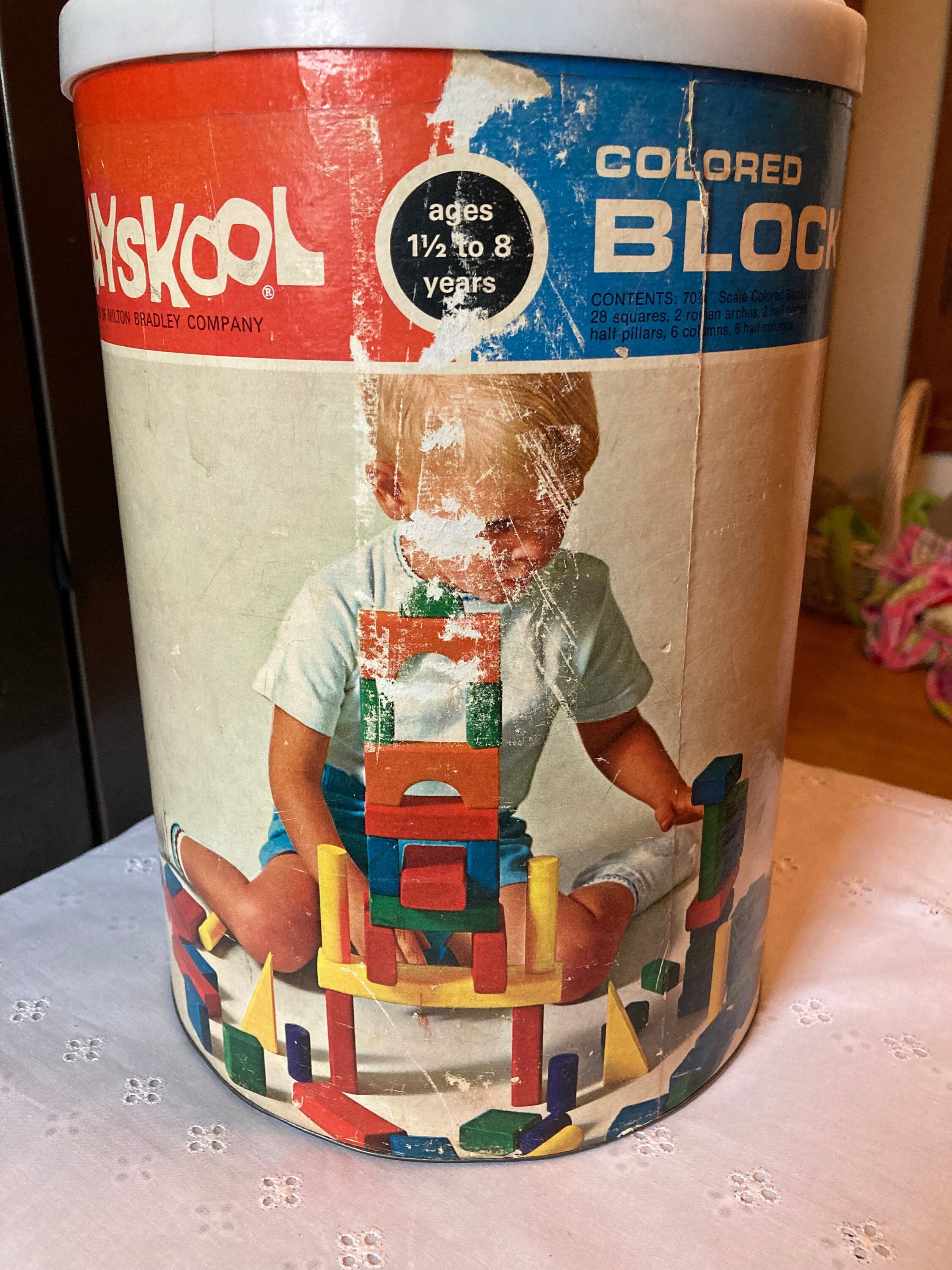 Playskool Colored Blocks Vintage 1969 Wooden Playskool Colored Blocks ...