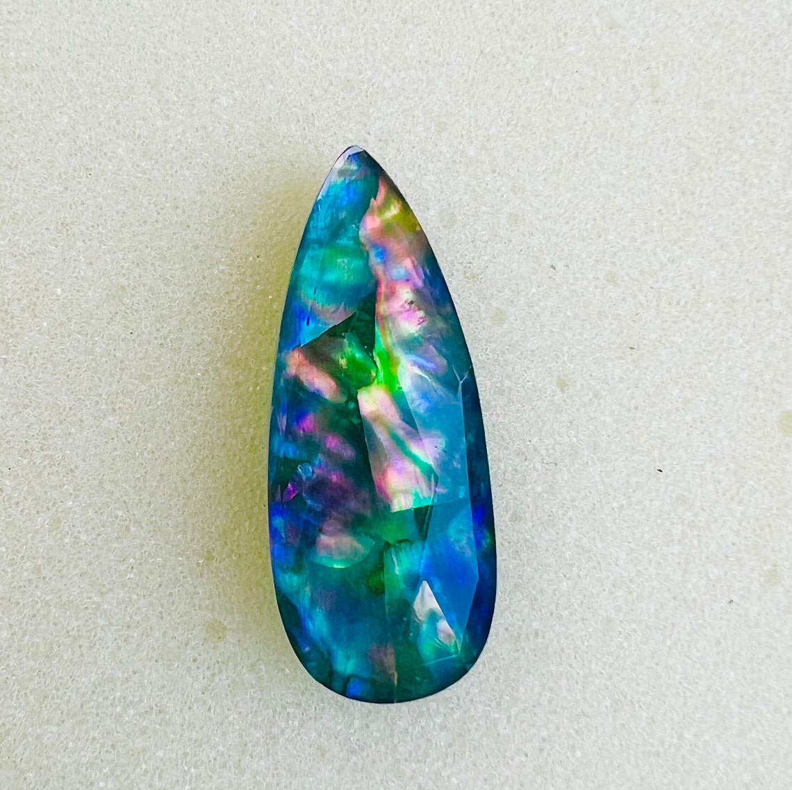 Multi Abalone Shell Quartz Pear Shape Flat Back Gemstone for Jewelry ...