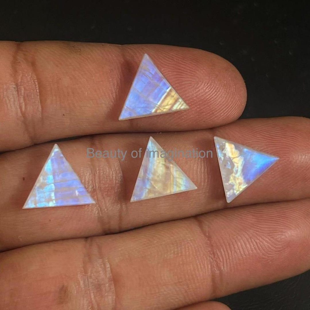 Rainbow Moonstone Blue Fire, Approx 12x12mm Triangle Shape , Flat ...