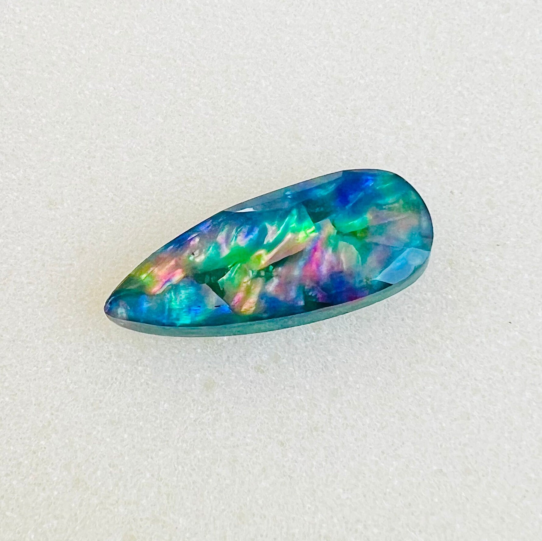 Multi Abalone Shell Quartz Pear Shape Flat Back Gemstone for Jewelry ...