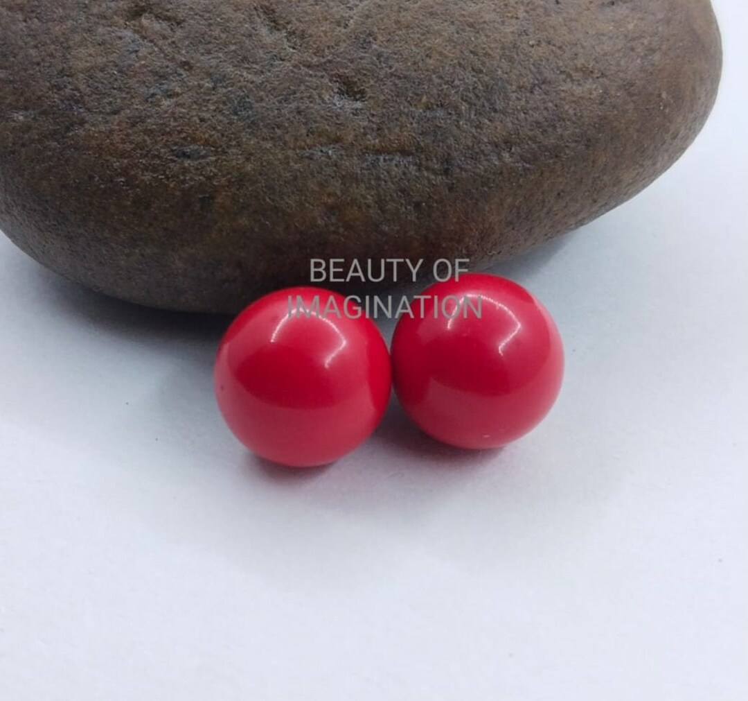 1 Pair Coral Balls 10x10mm to 20x20mm Balls, Briollete Smooth - Etsy