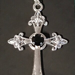 Large Silver Tone Cross on 24in Chunky Chain Gothic - Etsy