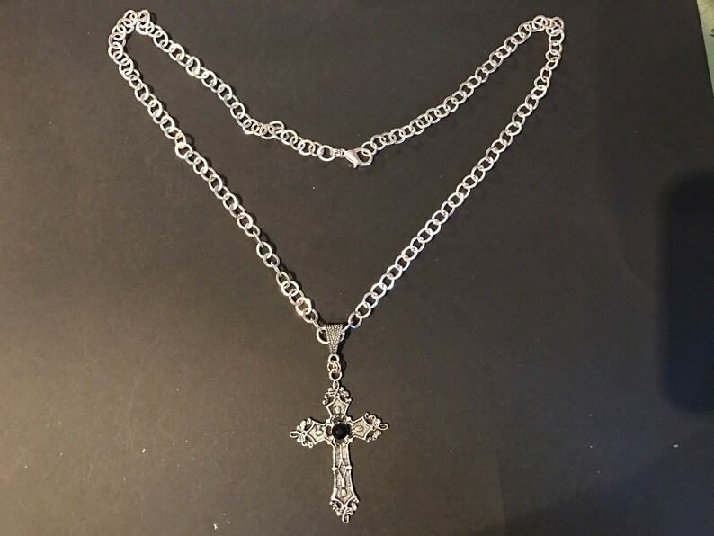 Large Cross on Chunky Chain Gothic - Etsy