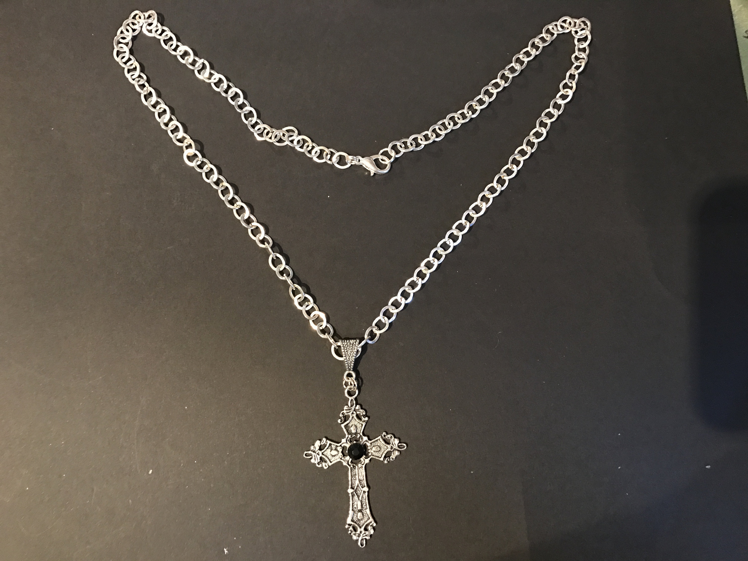 Large Cross on Chunky Chain Gothic - Etsy