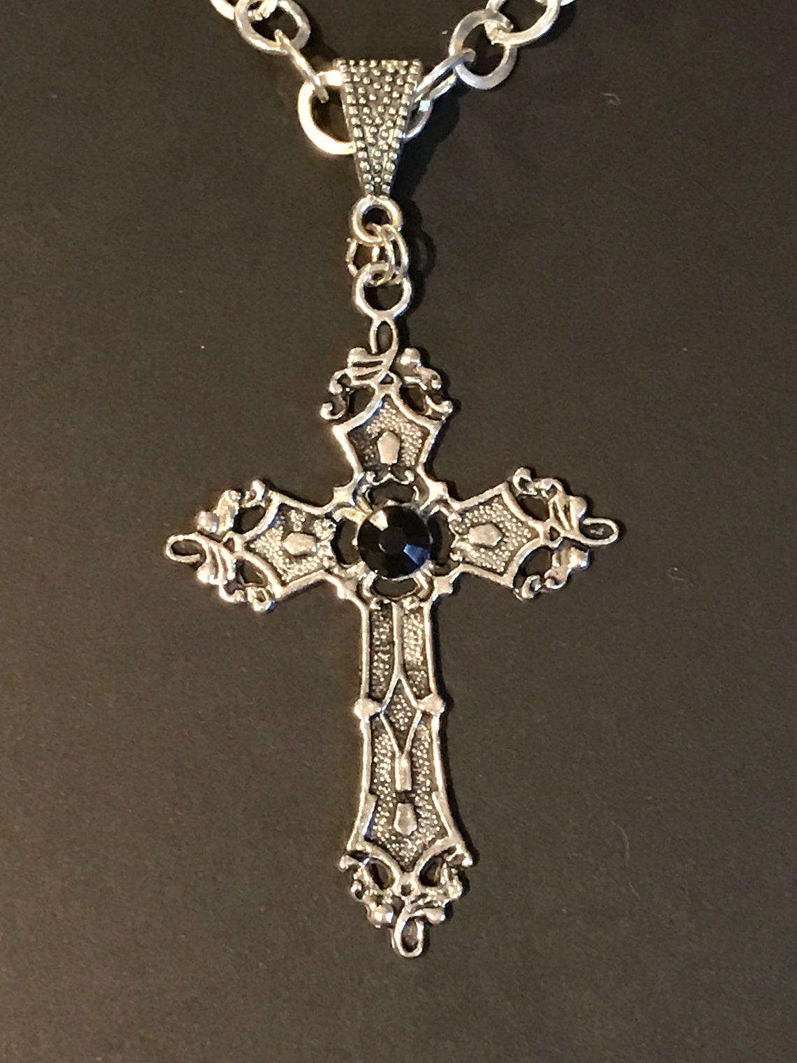 Large Cross on Chunky Chain Gothic - Etsy